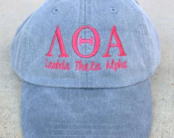 Lambda Theta Alpha Baseball Cap With Embroidered Greek Letters | Etsy
