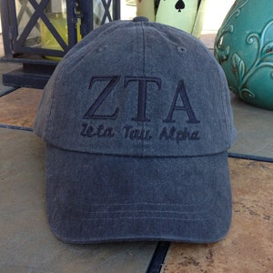 Zeta Tau Alpha With Script Baseball Cap - Etsy