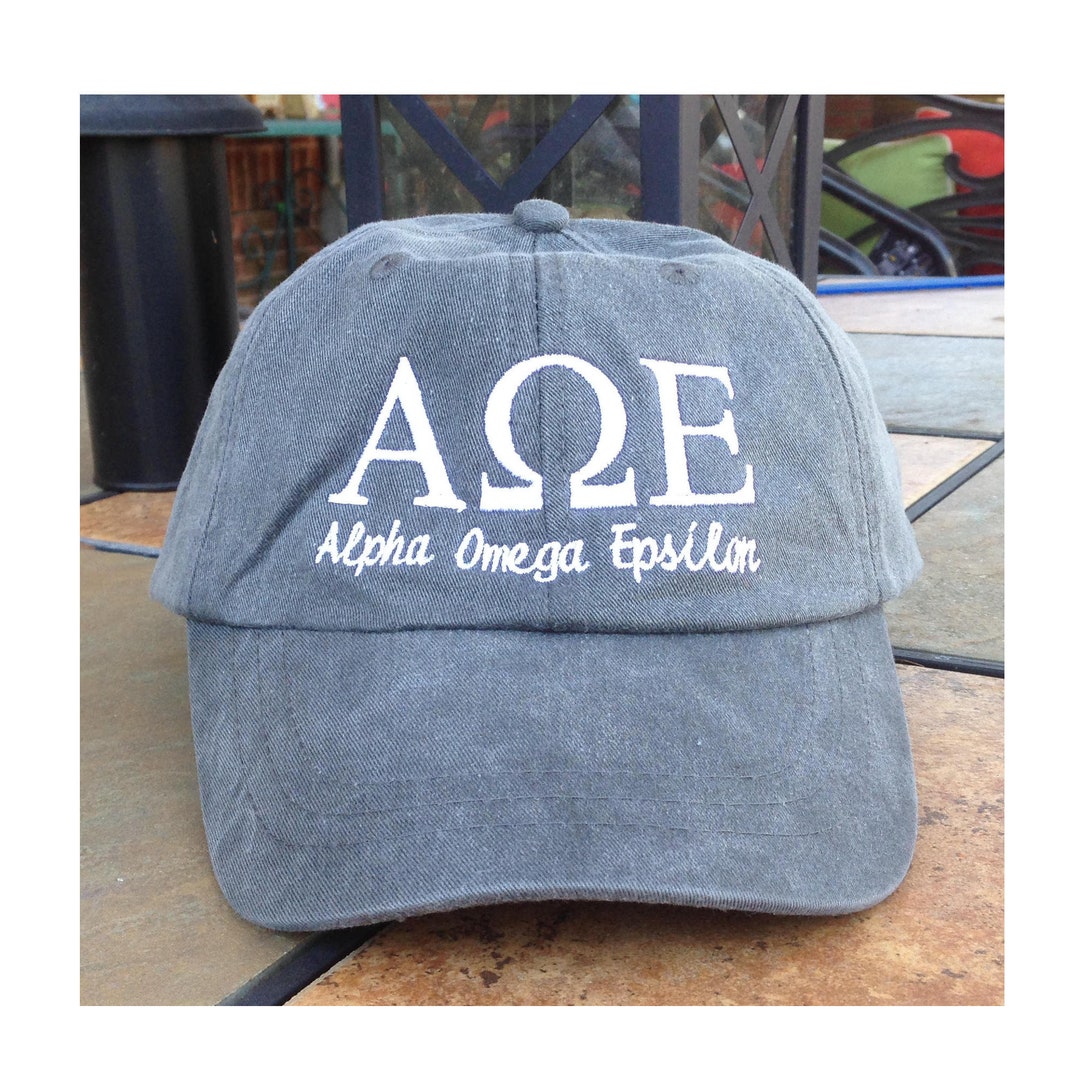 Alpha Omega Epsilon With Script Baseball Cap - Etsy