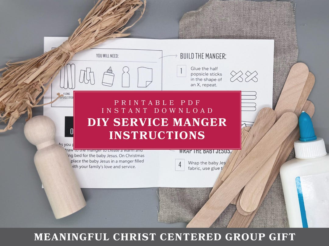 Printable DIY Giving Manger Instructions | Christmas Service Gift for ...