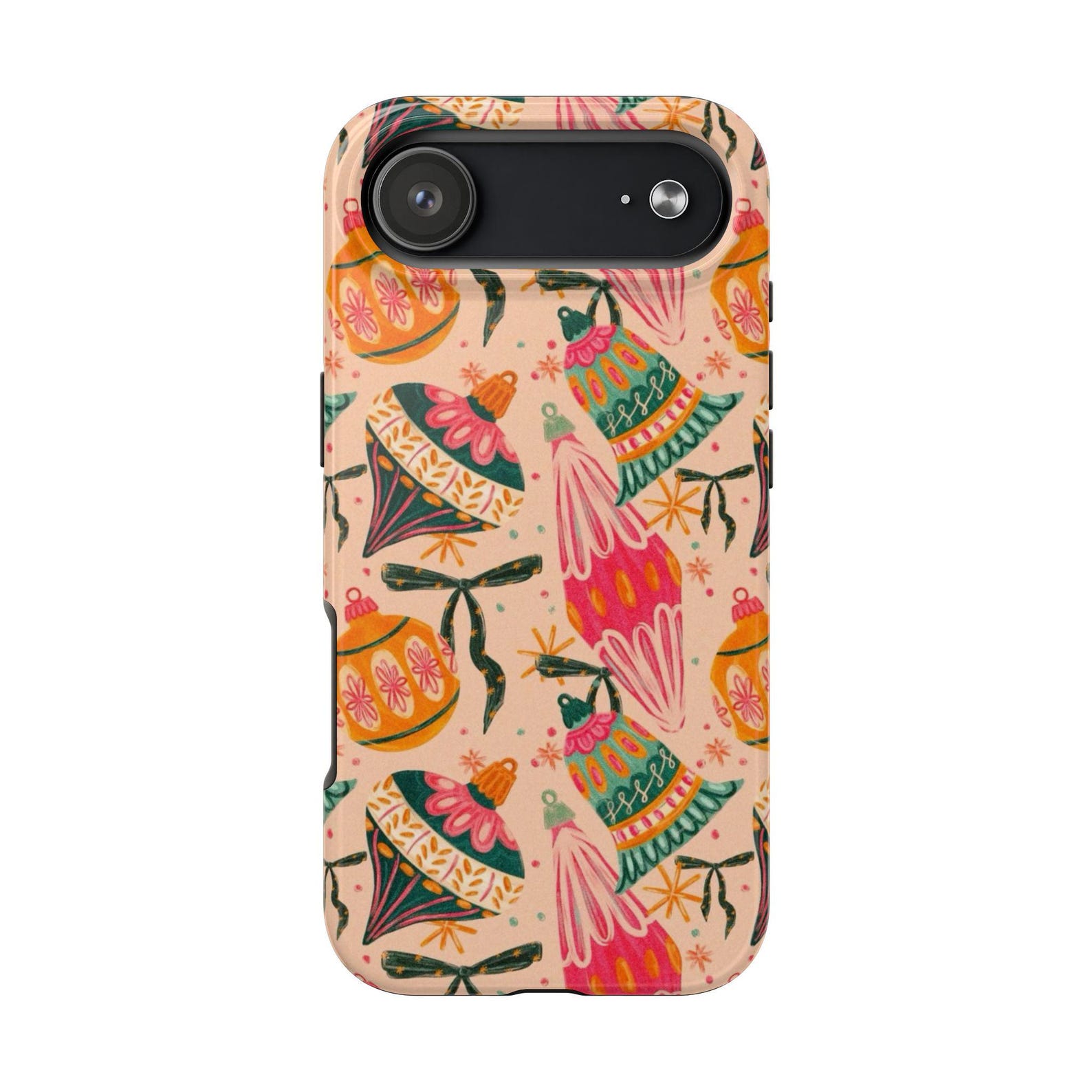 Vintage Christmas Ornaments Phone Case | Festive Bell Pattern - Etsy