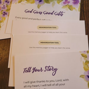 Gratitude 4x6 Cards // 5 Bible Verse Cards With Memory Joggers ...