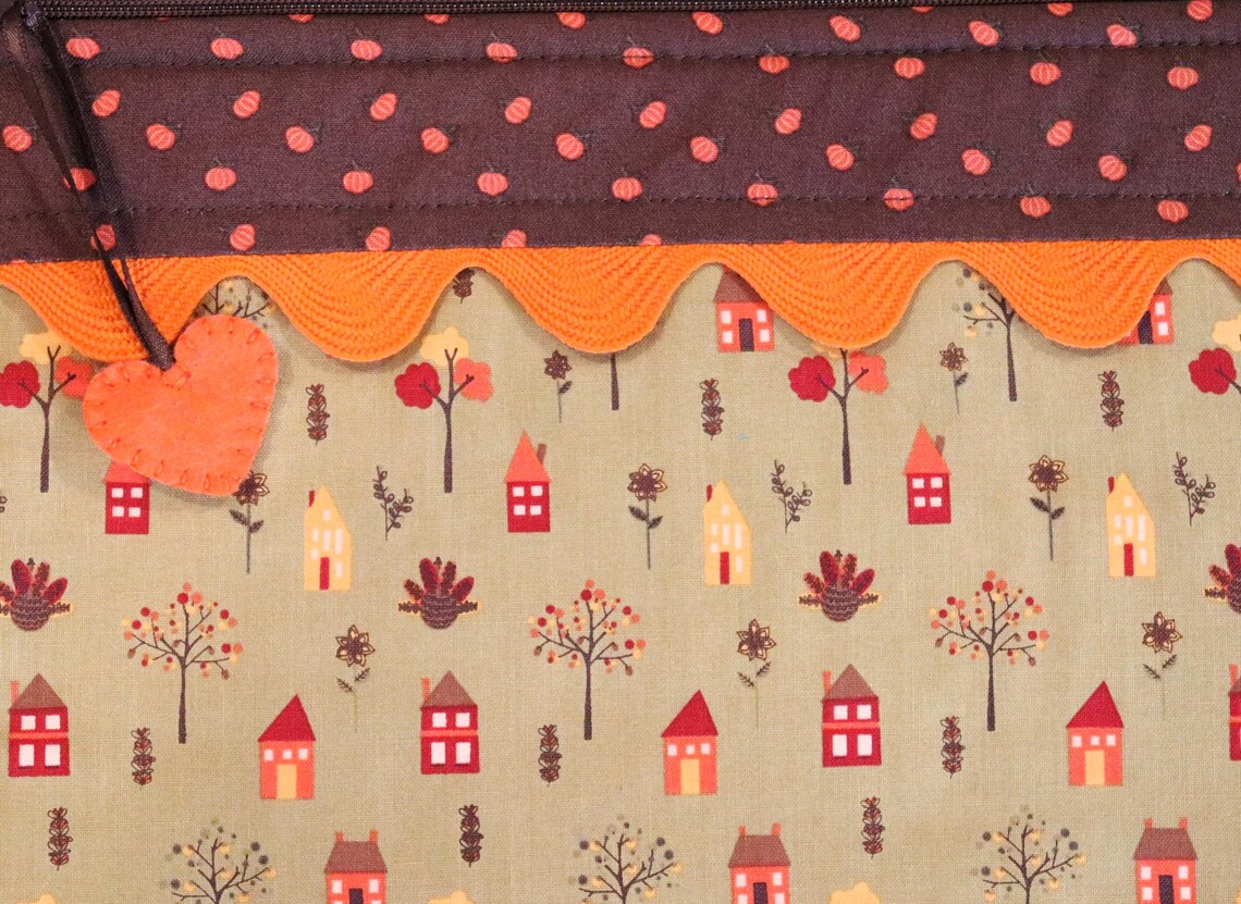 Tiny Fall Town Cross Stitch Project Bag - Etsy