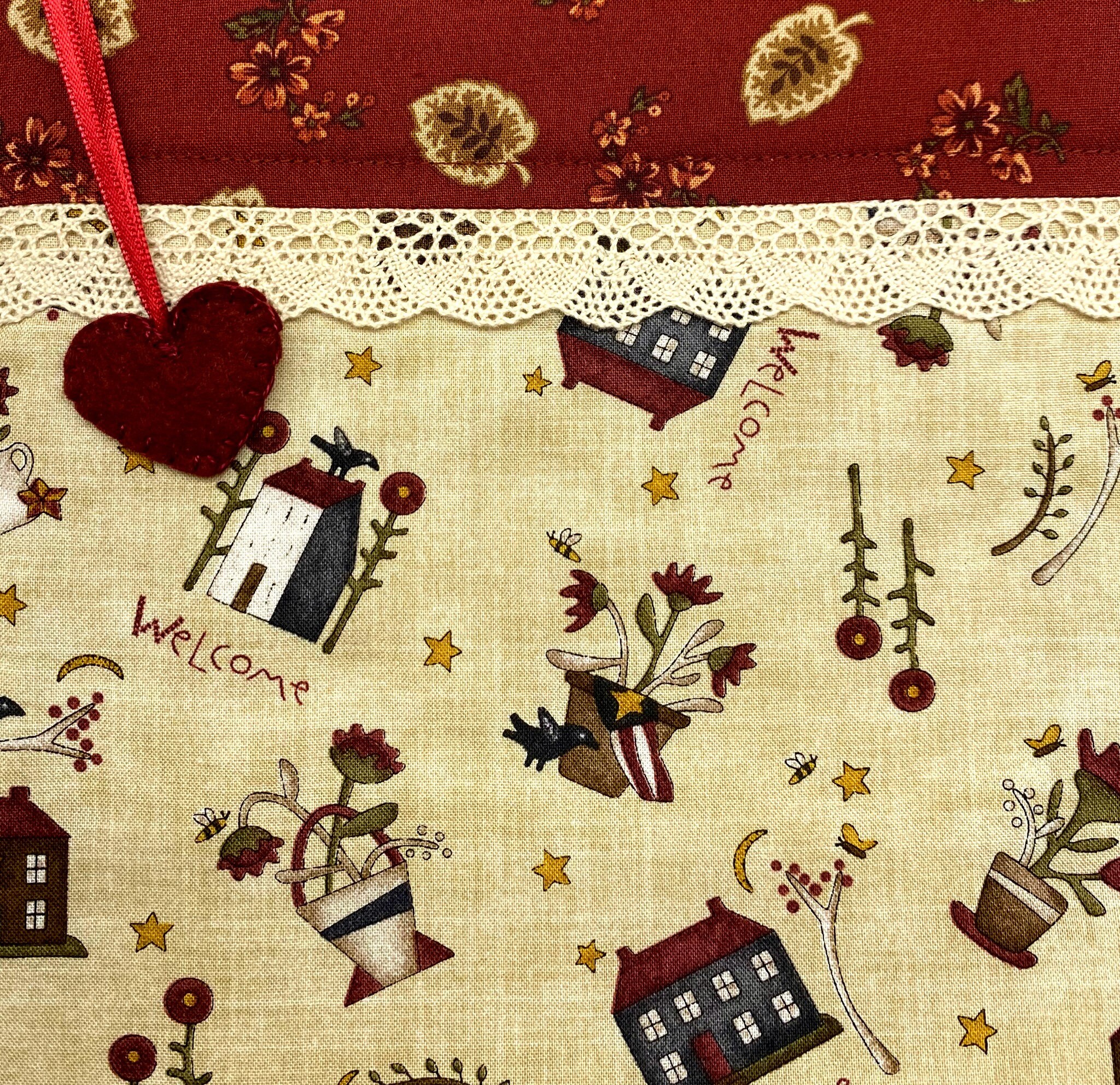 LOTS2LUV Salt Box Houses Cross Stitch Project Bag