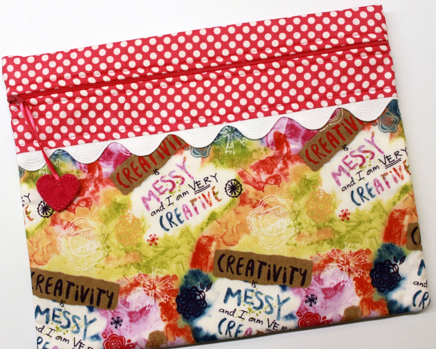 Creativity is Messy Cross Stitch Embroidery Project Bag