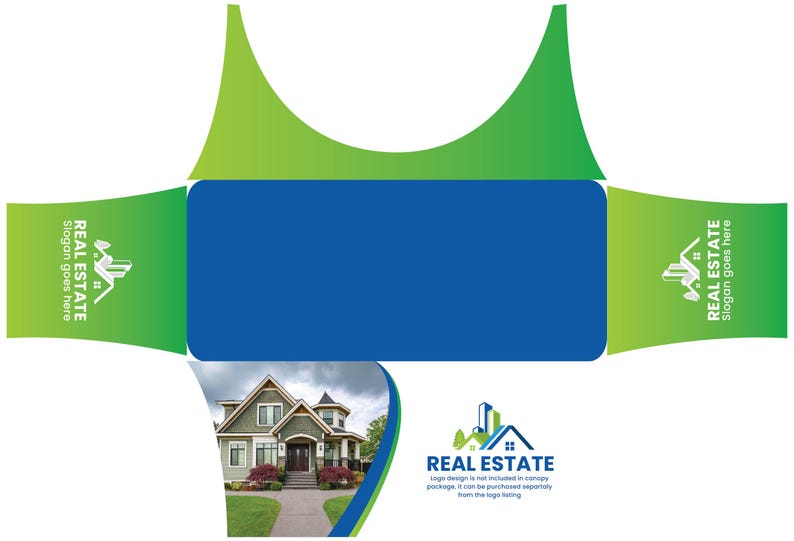Real Estate Booth Design: 10x10 Canopy Tent, Back Wall, Table Cover ...