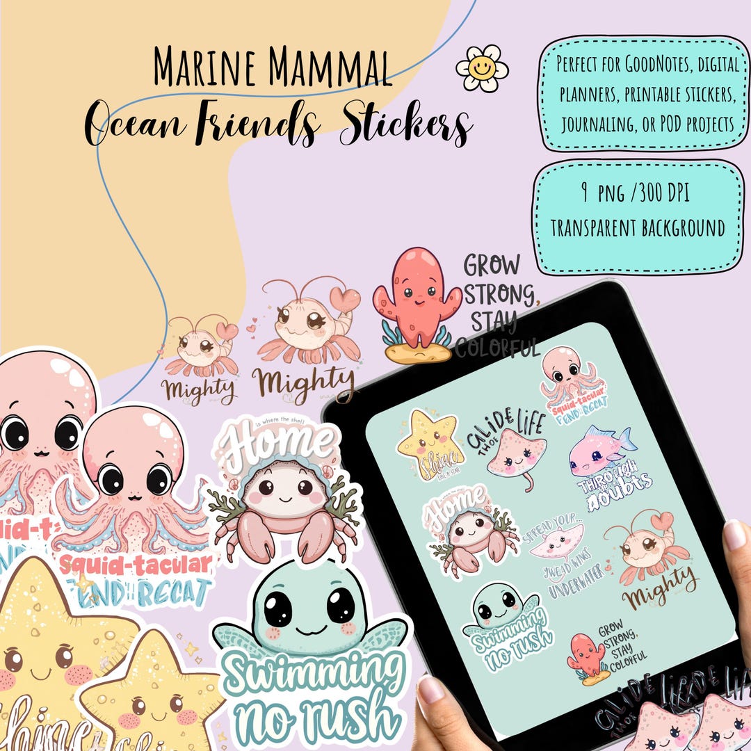 Ocean Animals Pack – Undersea Clipart, Sea Creatures, Sea Animal Bundle ...