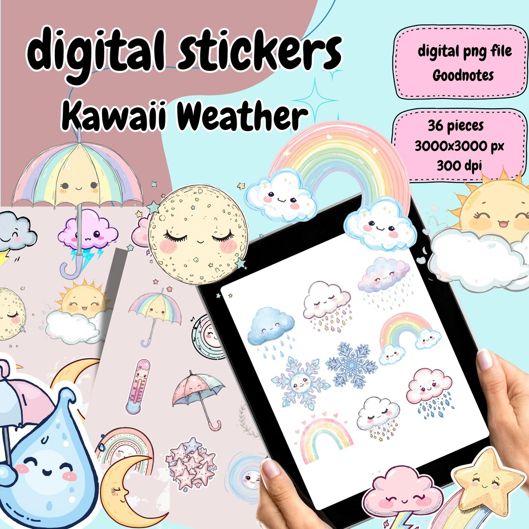 Weather Icons – Pastel Planner PNG Pack - Etsy