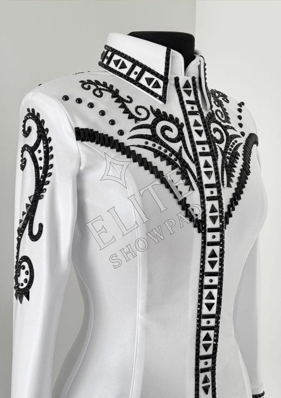 Elite White and Golden Western Show Shirt Horsemanship Shirt ...