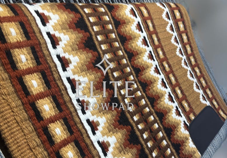 Elite Western Show Saddle Pad: Gold, Rust, Black & White - Etsy