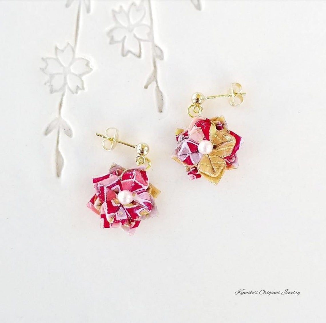 Origami Jewelry Japanese Origami Flower extra Small | Etsy