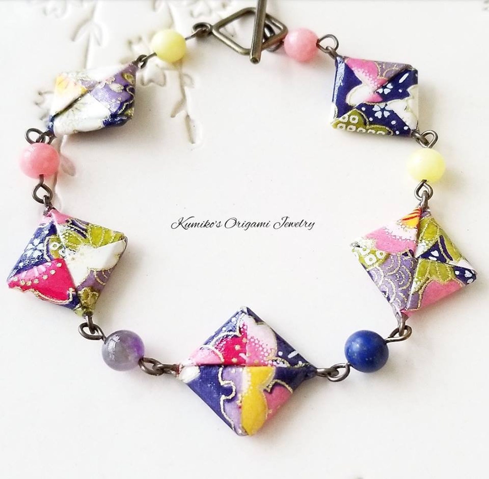Japanese Origami Jewelry Origami Square Bracelet 8 Inch/20 Cm With ...
