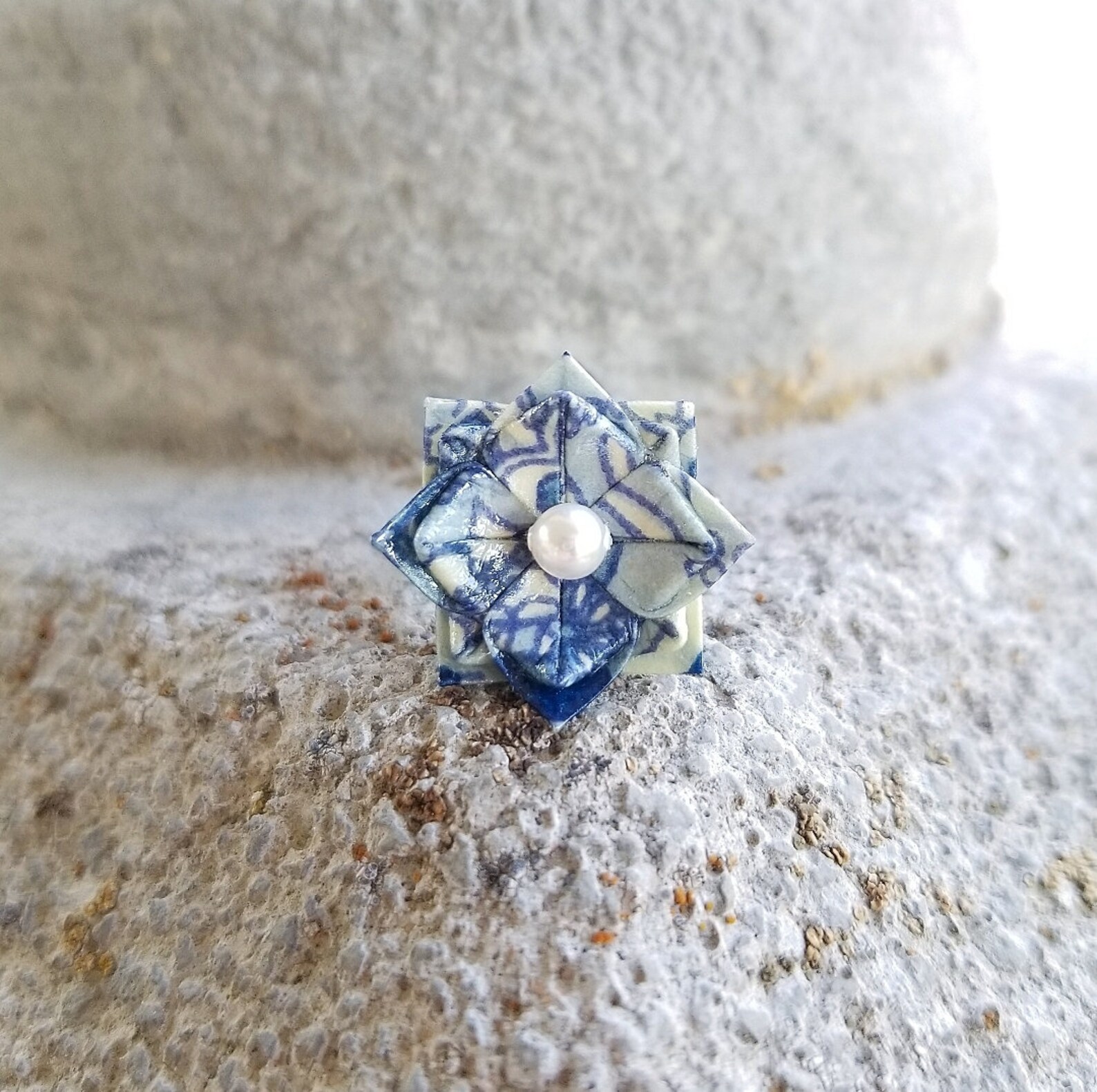 Japanese Origami Jewelry Origami Flower Ring Adjustable - Etsy