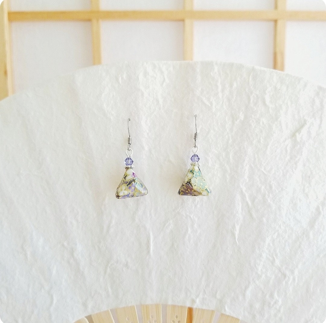 Japanese Origami Jewelry Kawaii Origami Pyramid Earrings With ...