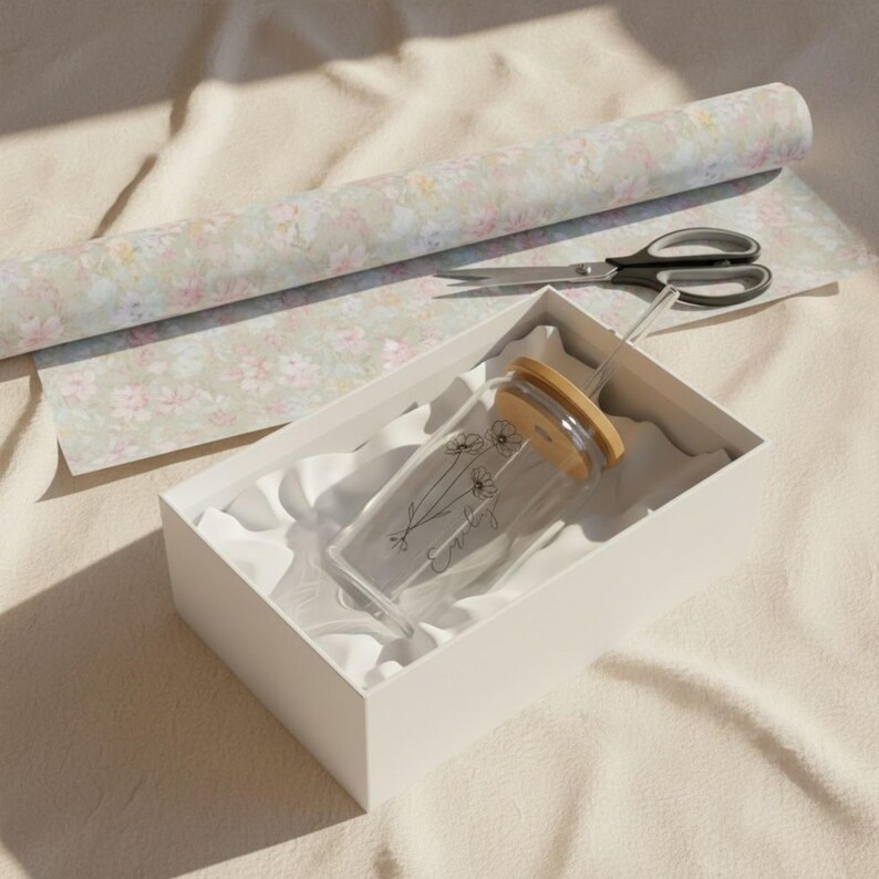 Personalized 16oz Sipper Glass With Bamboo Lid & Straw, Eco-friendly ...