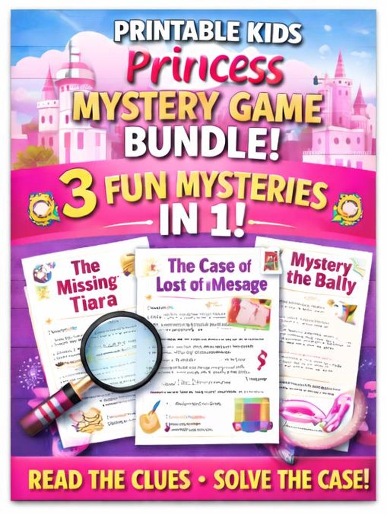 Printable Kids Mystery Game Bundle | Princess Detective Games | 3 One ...