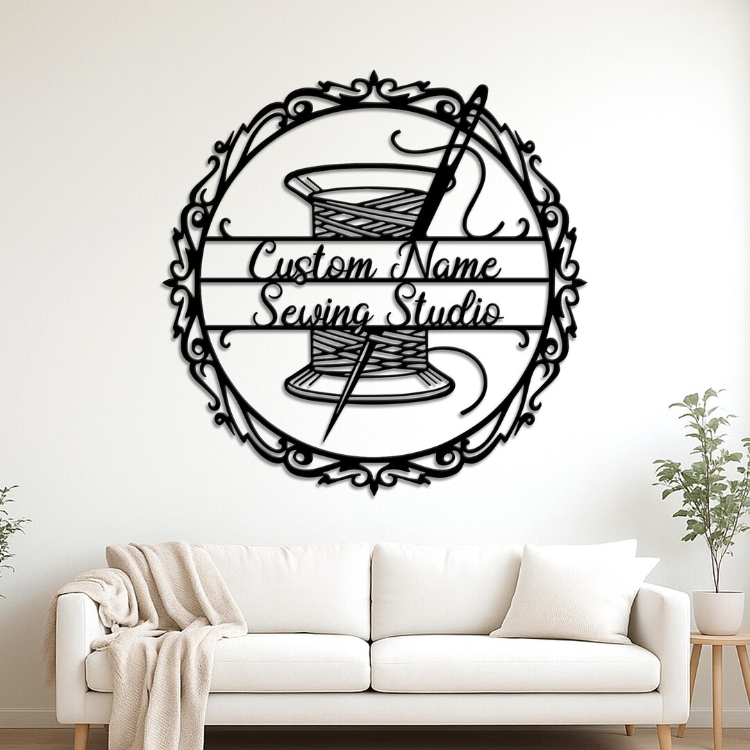 Personalized Sewing Room Sign – Custom Seamstress Metal Wall Art ...