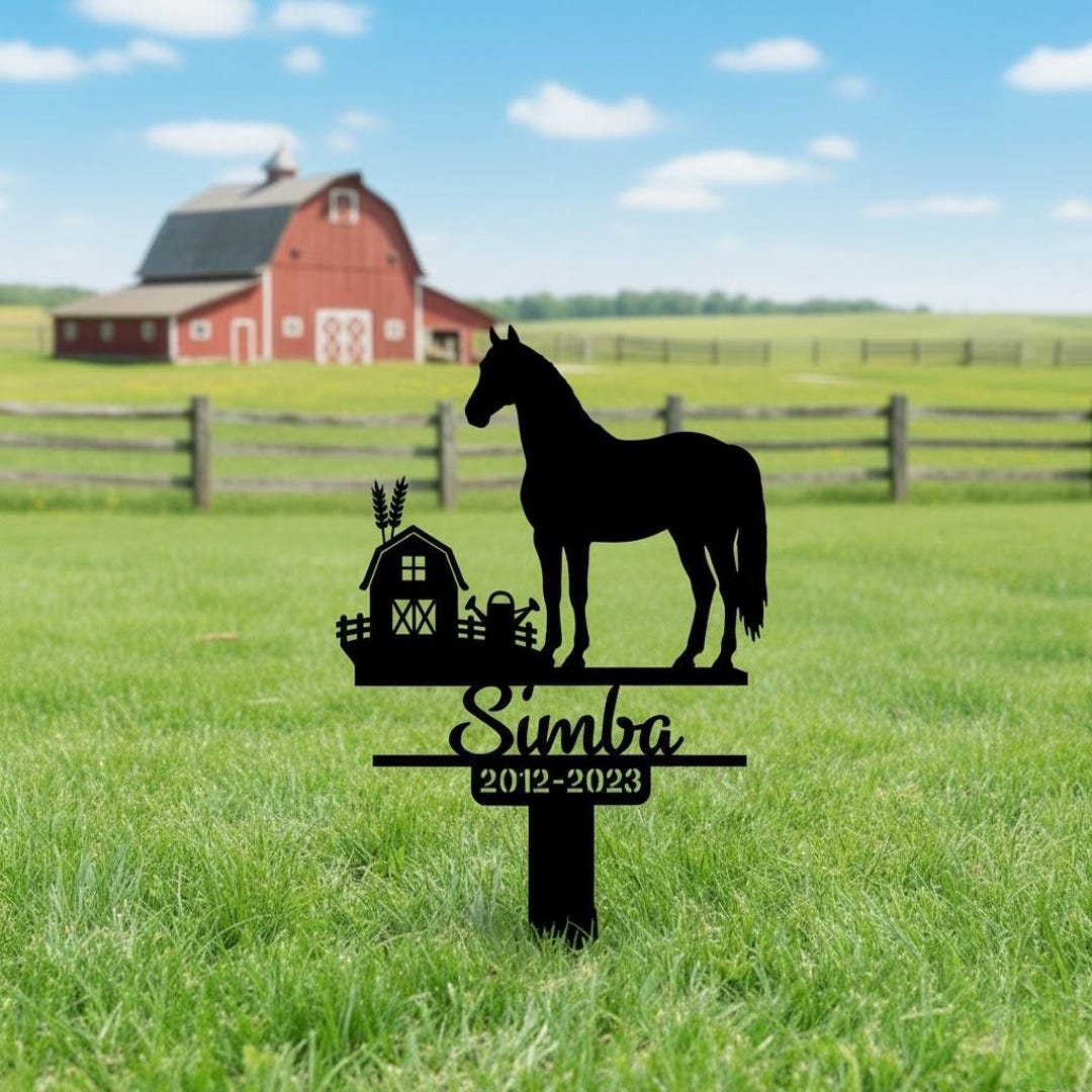 Personalized Horse Memorial Sign, Custom Pet Grave Marker, Horse ...
