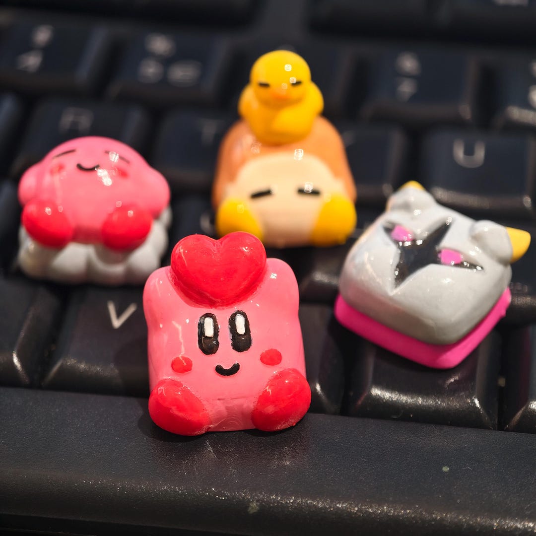 Pink Hero Resin Keycap: Hand-painted Artisan Key for Cherry MX Keyboard ...