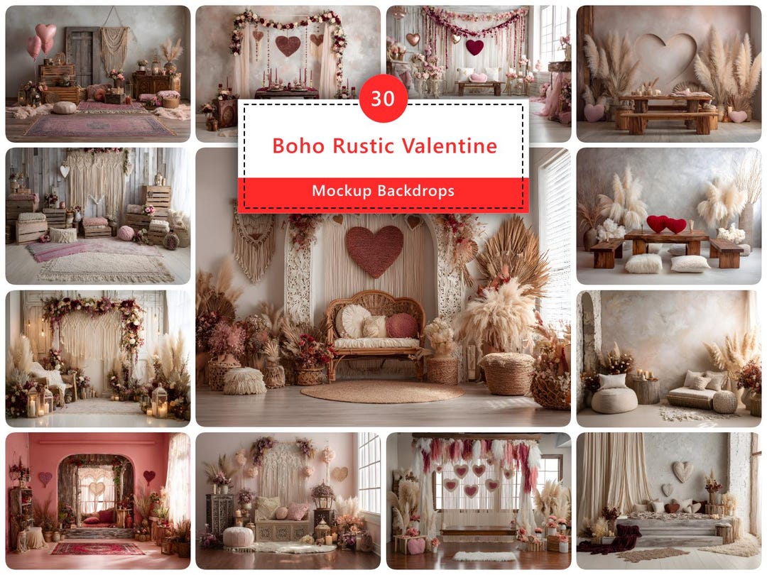 30 Boho Rustic Valentine Mockup Backdrops (digital Download) - Etsy UK