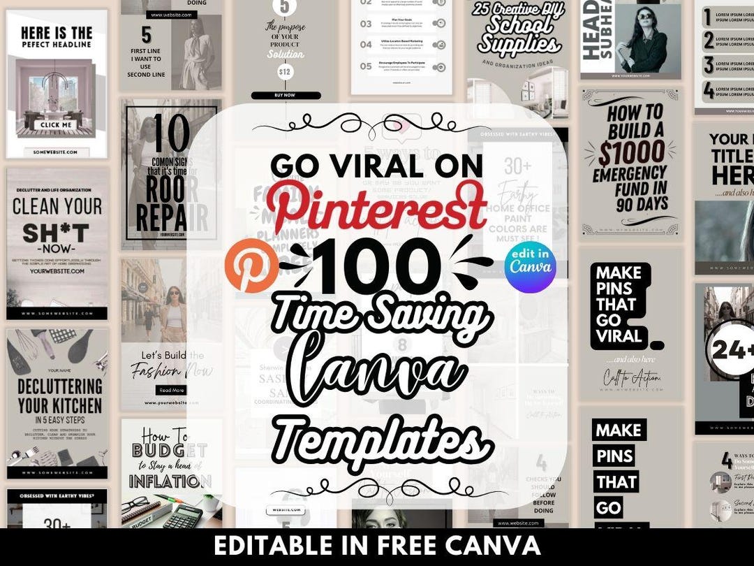 100 Canva Pinterest Templates: Blog, Coach & Creator Pin Designs ...