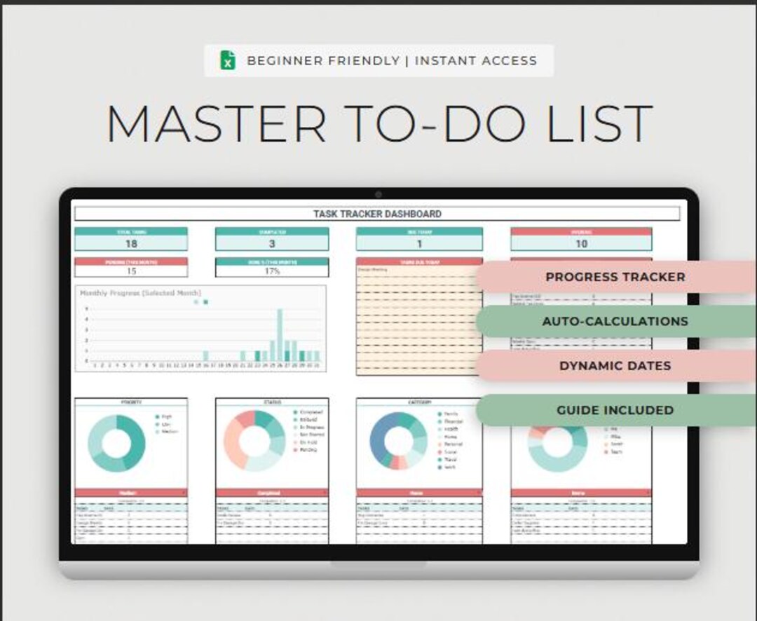 To Do List Task Tracker Spreadsheet: Productivity Planner (google ...