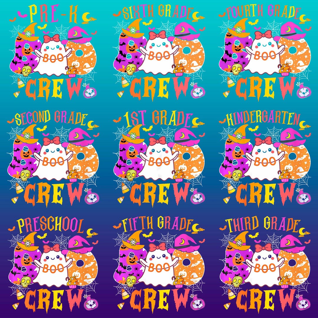 Boo Crew PNG, Funny Teacher Student Ghost Clipart, Cute Halloween ...