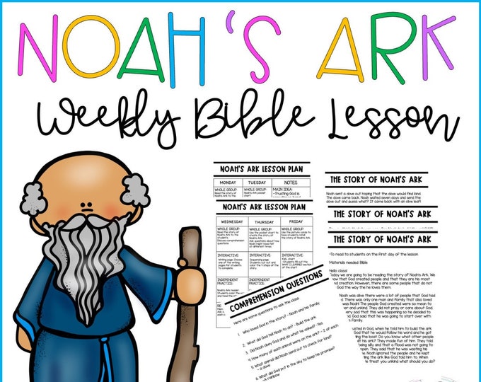 Noah's Ark Bible Lesson Activities Catholic Christian Sunday School ...