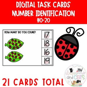 Math Numbers 0-20 Digital Task Cards - Etsy