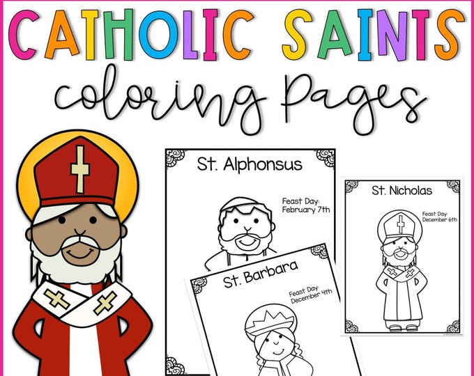 Catholic Saints Coloring Pages - Etsy