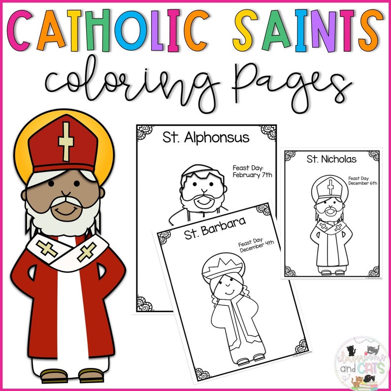Catholic Saints Coloring Pages - Etsy