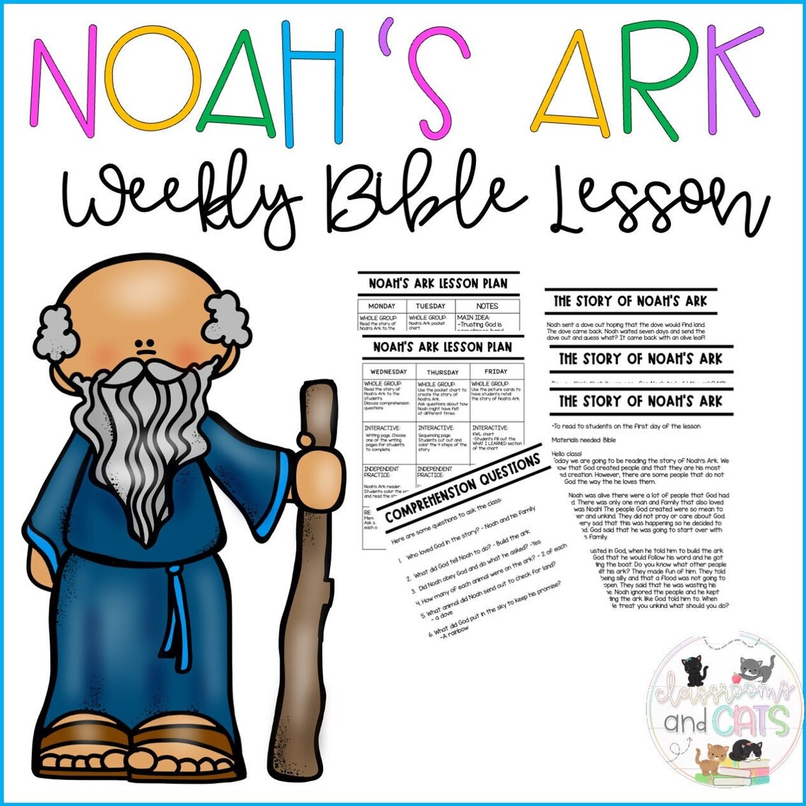 Noah's Ark Bible Lesson Activities Catholic Christian Sunday School ...