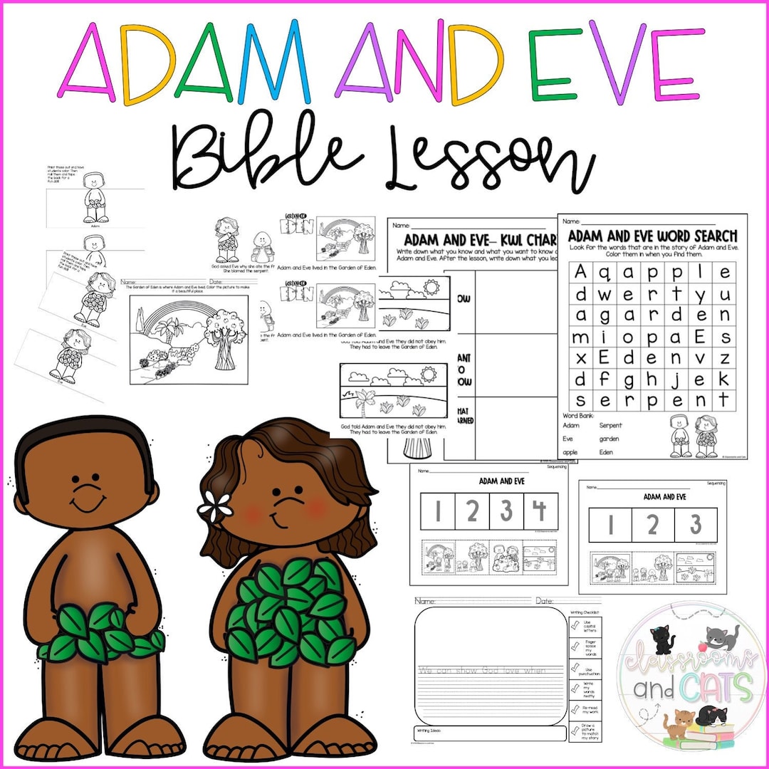 Adam and Eve Bible Lesson Activities | Catholic Lesson Plan - Etsy