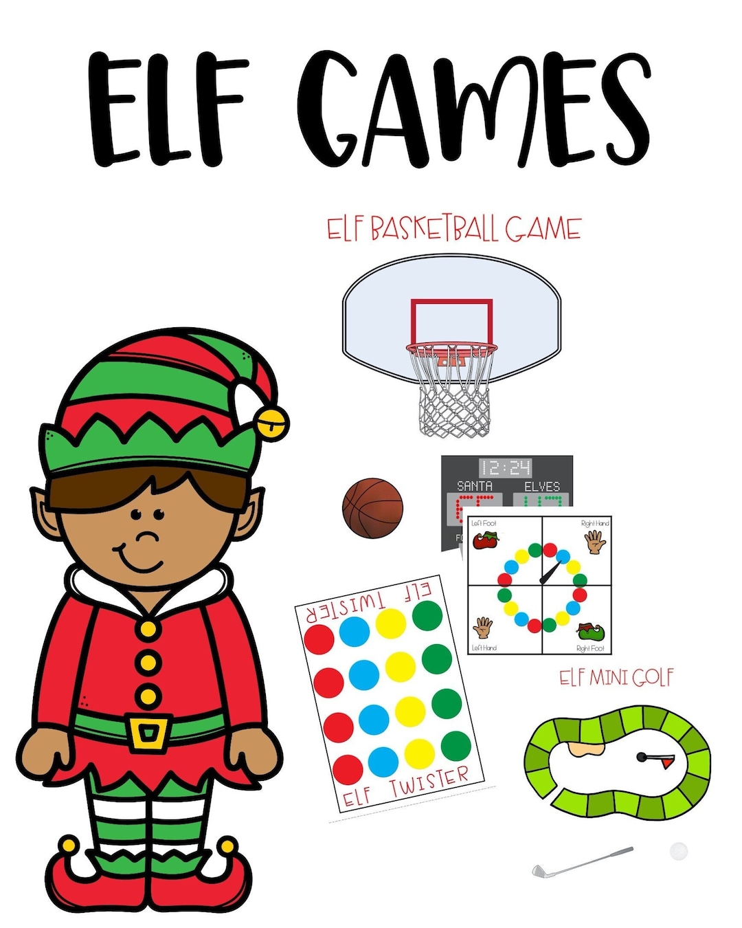 Elf Games and Printables for Christmas - Etsy