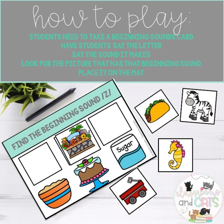 Baking up Beginning Sounds Phonics Game - Etsy