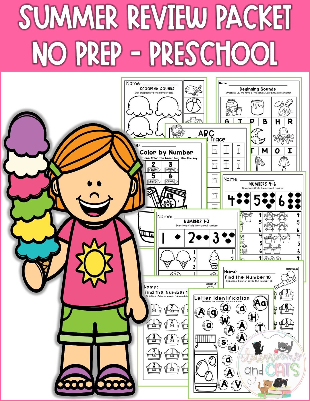 Preschool NO PREP Summer Review Packet - Etsy