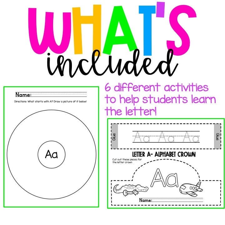 Aa- Letter of the Week Alphabet Activities - Etsy