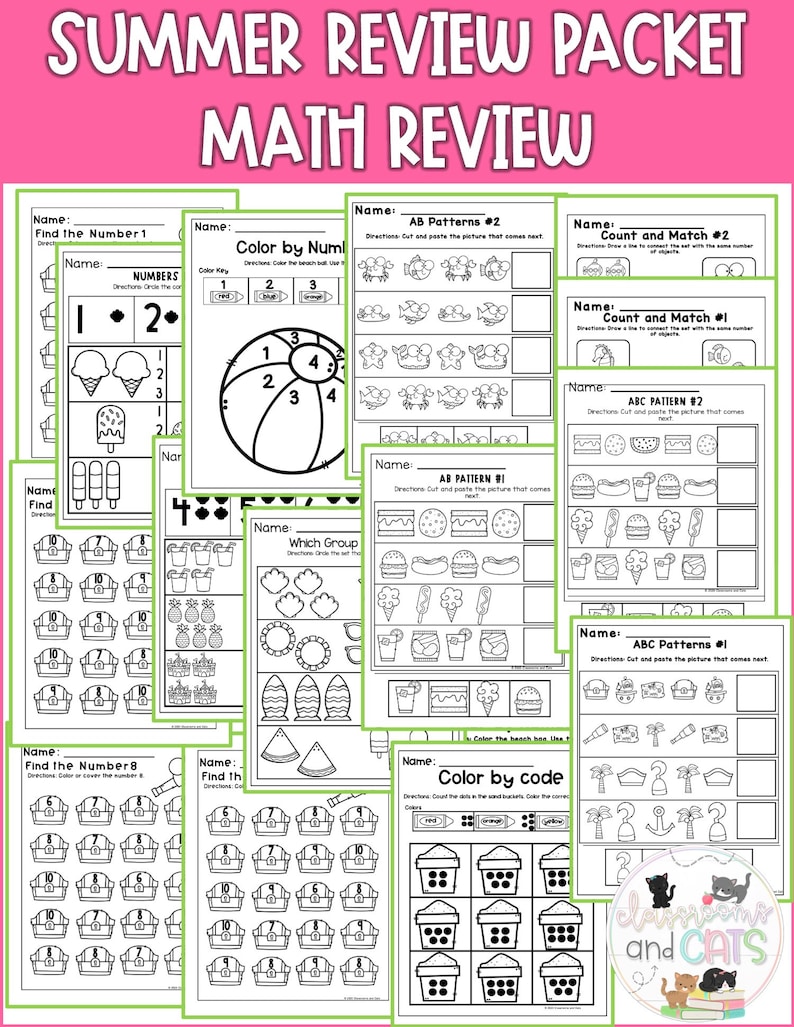 Preschool NO PREP Summer Review Packet - Etsy
