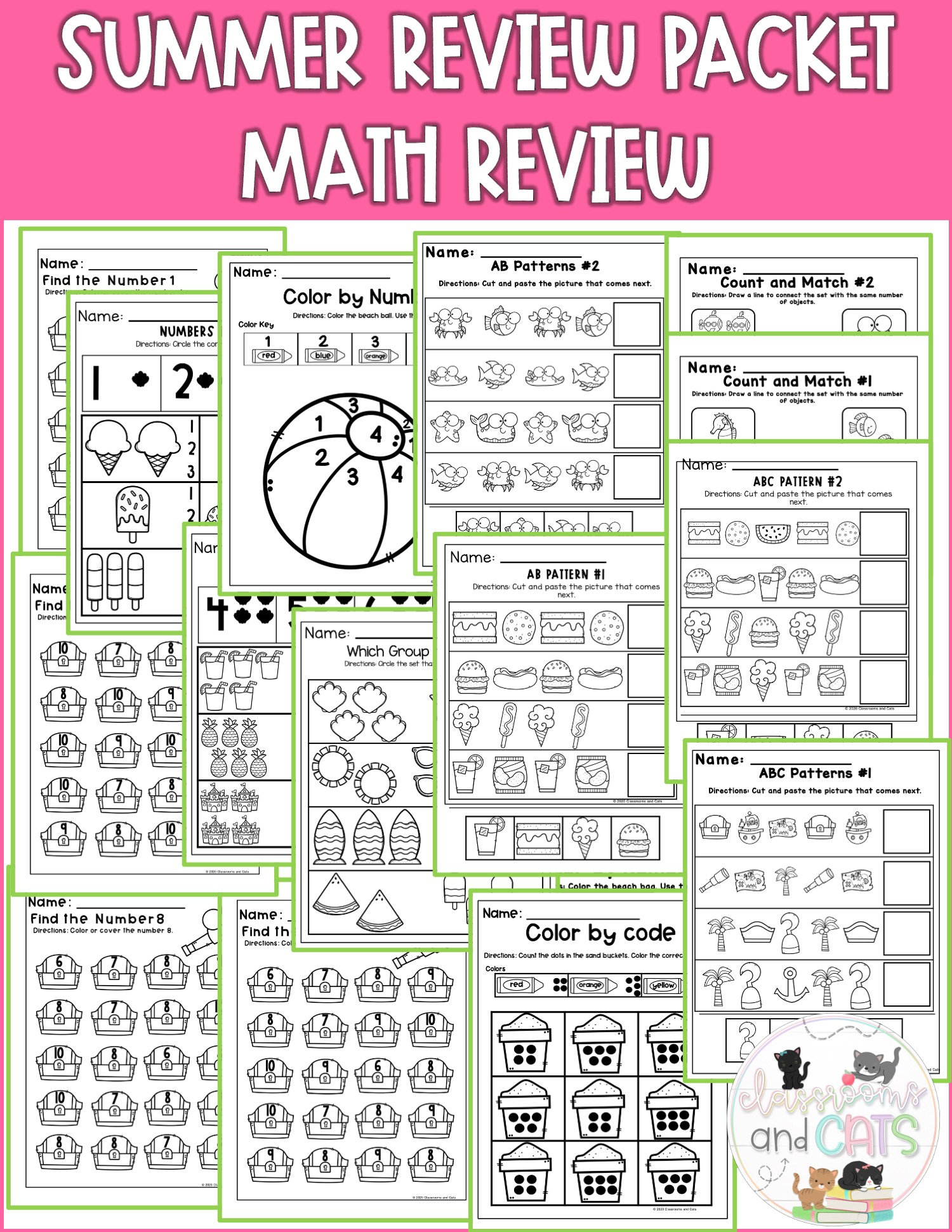 Preschool NO PREP Summer Review Packet - Etsy
