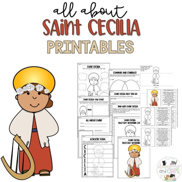 Saint Cecilia - Feast Day November 22nd - Catholic Saints - Etsy