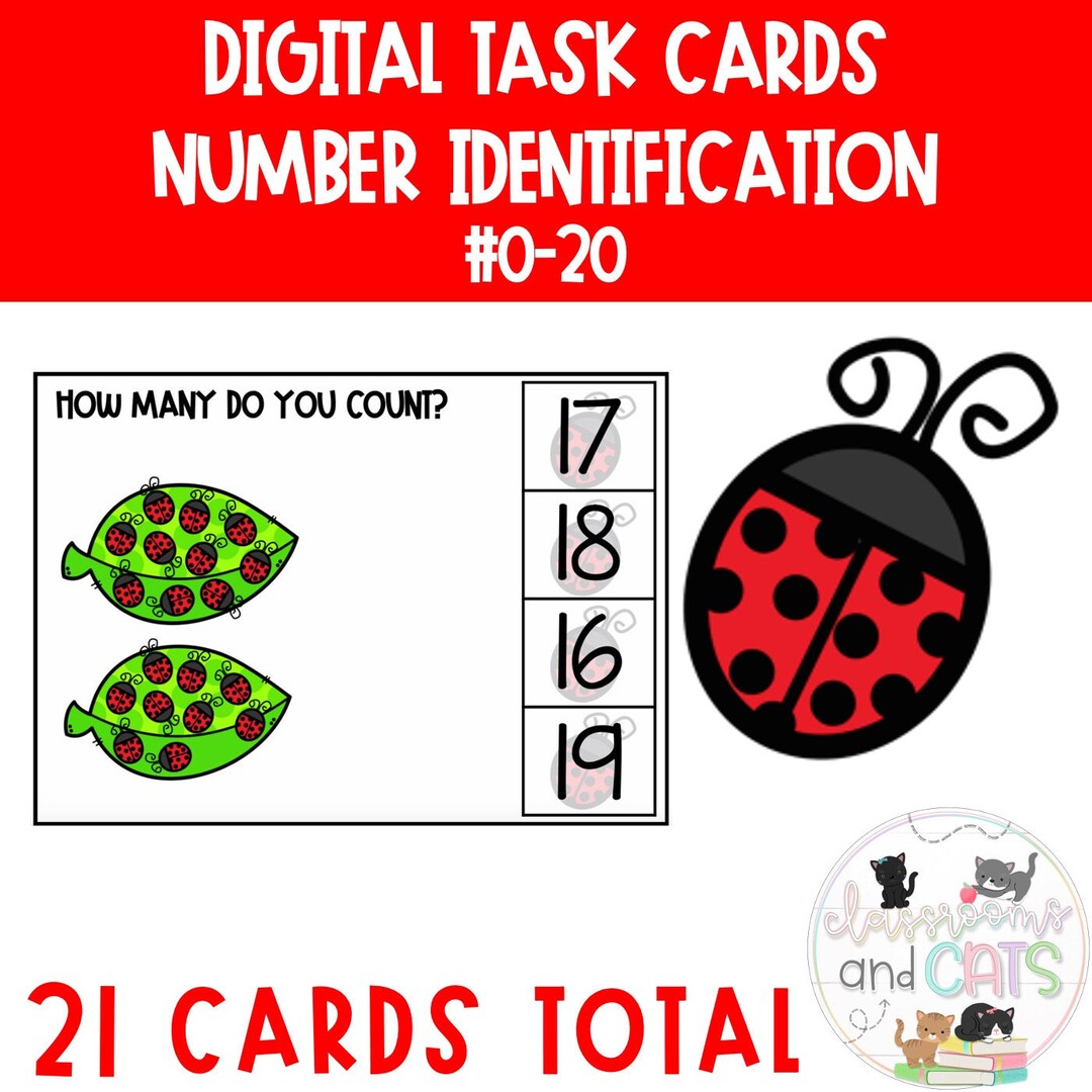 Math Numbers 0-20 Digital Task Cards - Etsy