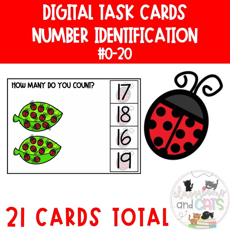 Math Numbers 0-20 Digital Task Cards - Etsy