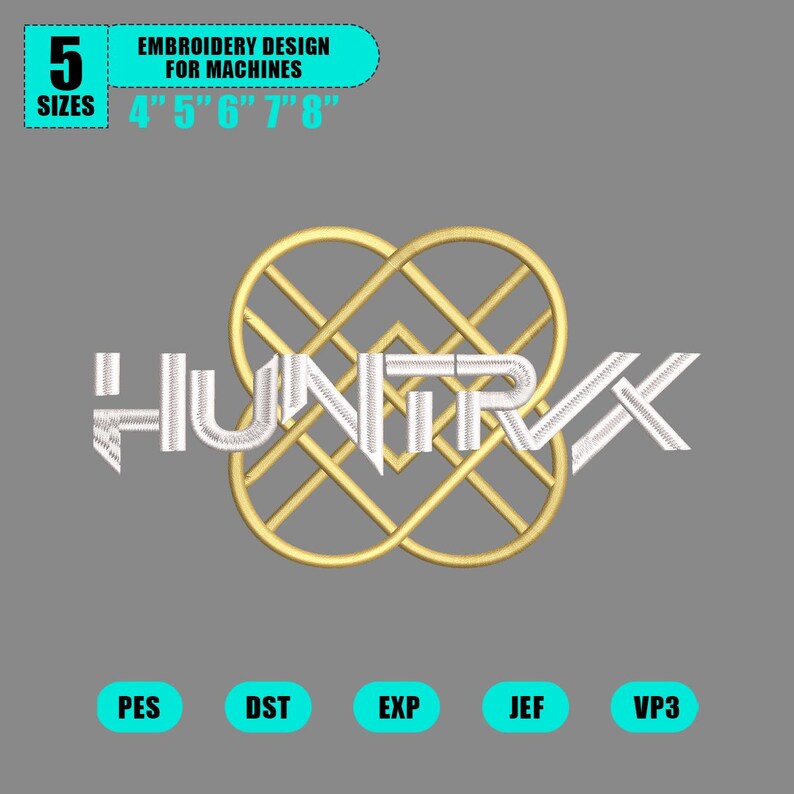 Huntrix Logo Template Inspired by Kpop Demon Hunters Embroidery Design ...