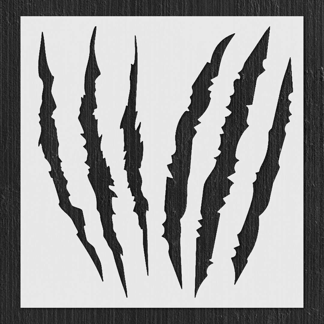 Claw Marks Stencil - Reusable Template for DIY Art on Wood Glass Fabric ...