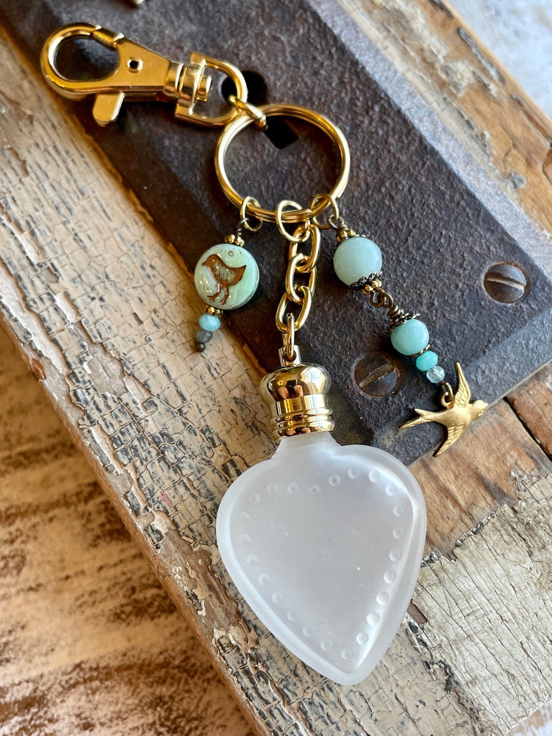 Keychain Bird Perfume Bottle Keychain Purse Charm Purse Tag - Etsy