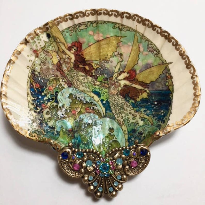 Mermaids Fairies Jewelry Dish Shell Dish Ring Dish Trinket - Etsy