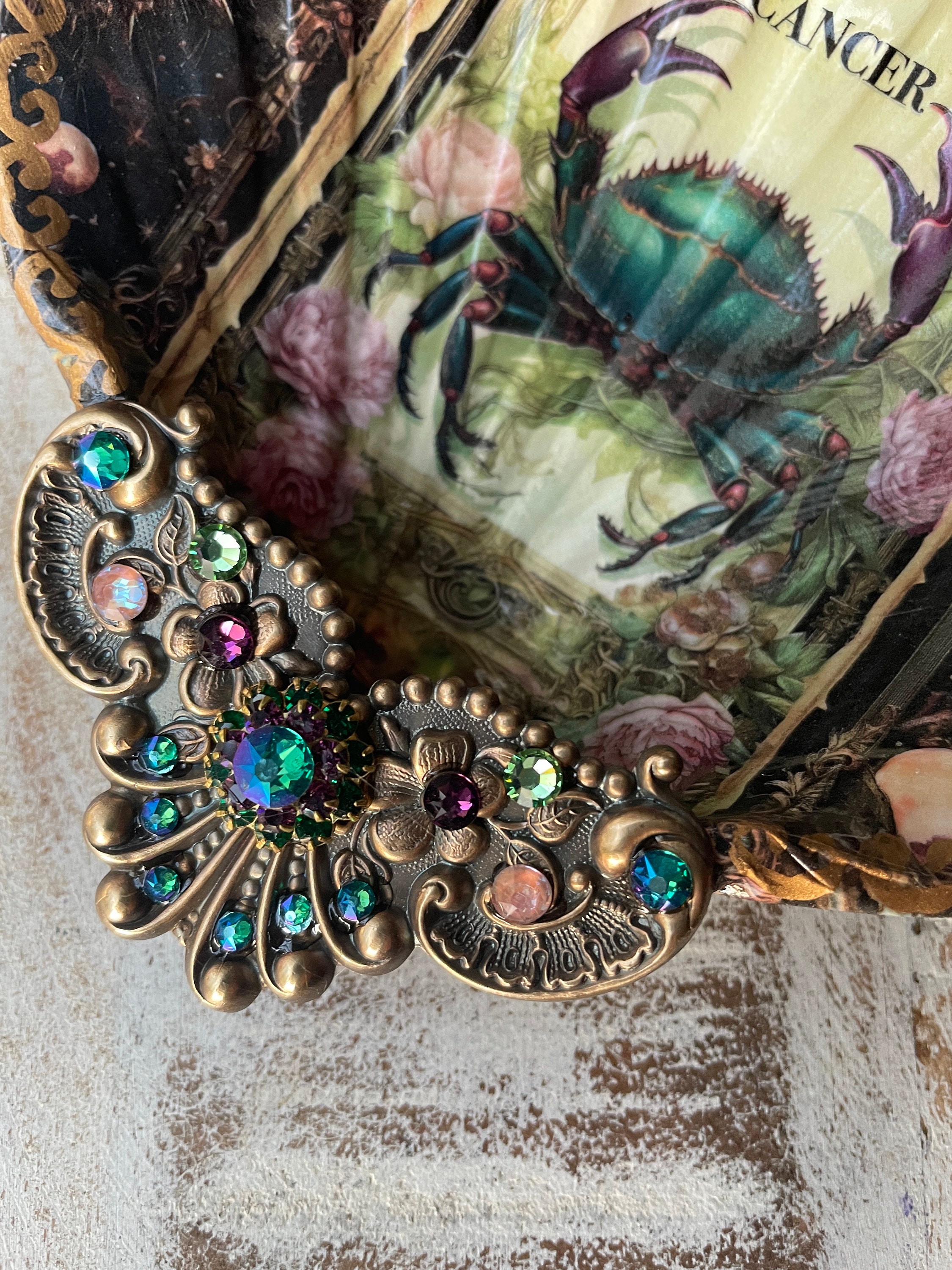 Cancer Zodiac Decoupaged Shell Ring, Jewelry, Trinket Dish - Etsy