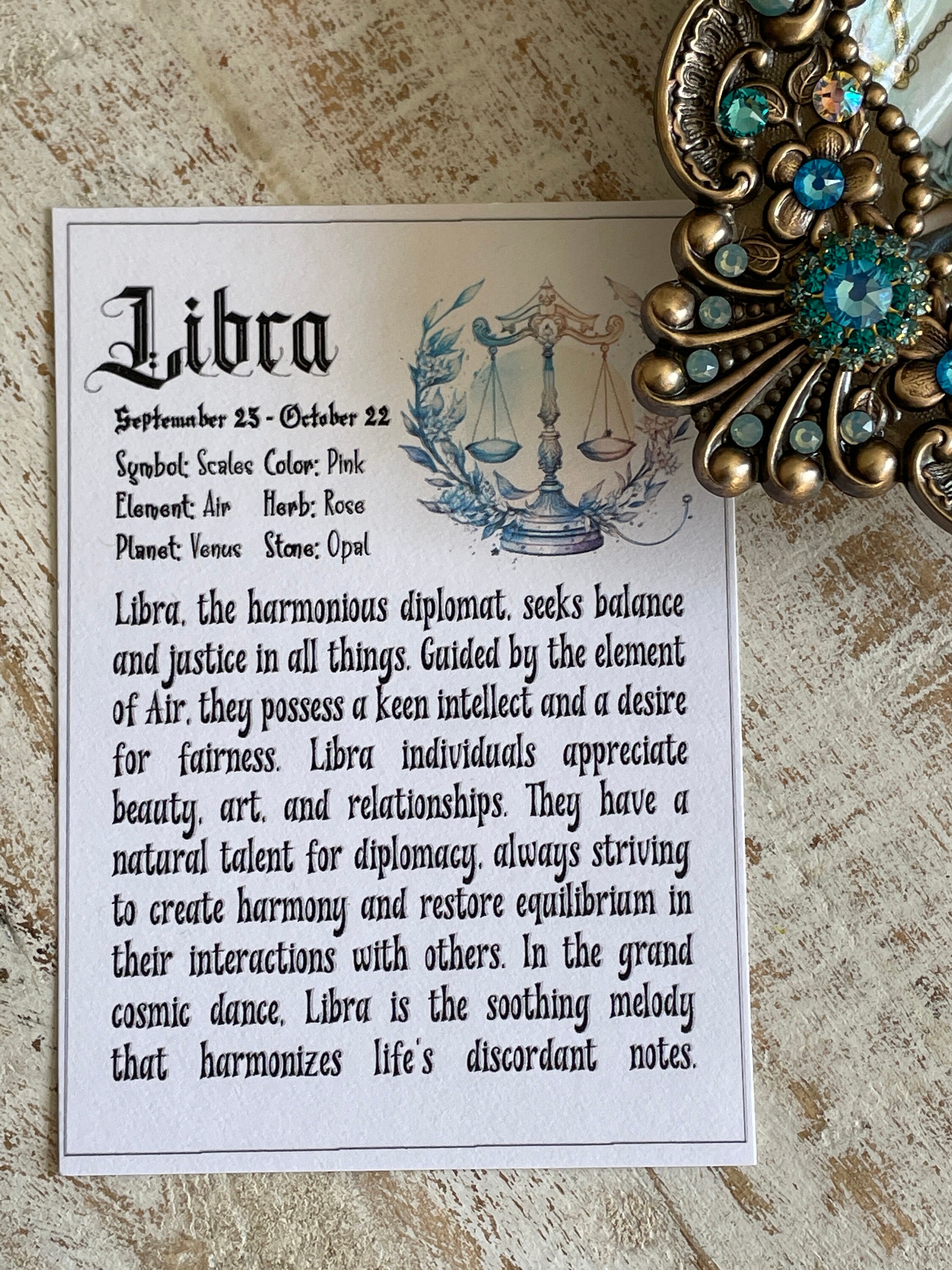 Libra Zodiac Decoupaged Shell Ring, Jewelry, Trinket Dish - Etsy