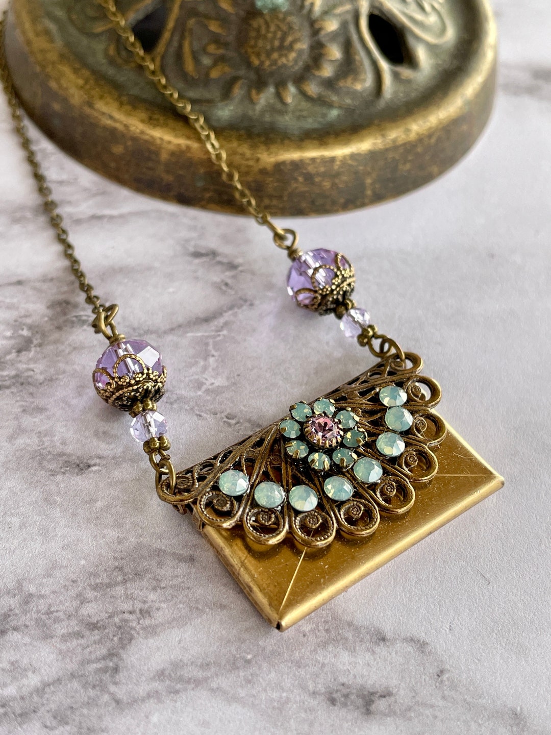 Prayer Box Locket, Vintage Inspired Purse Locket - Etsy