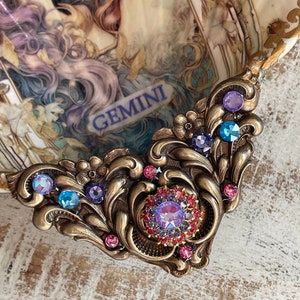 Gemini Zodiac Decoupaged Shell Ring, Jewelry, Trinket Dish - Etsy